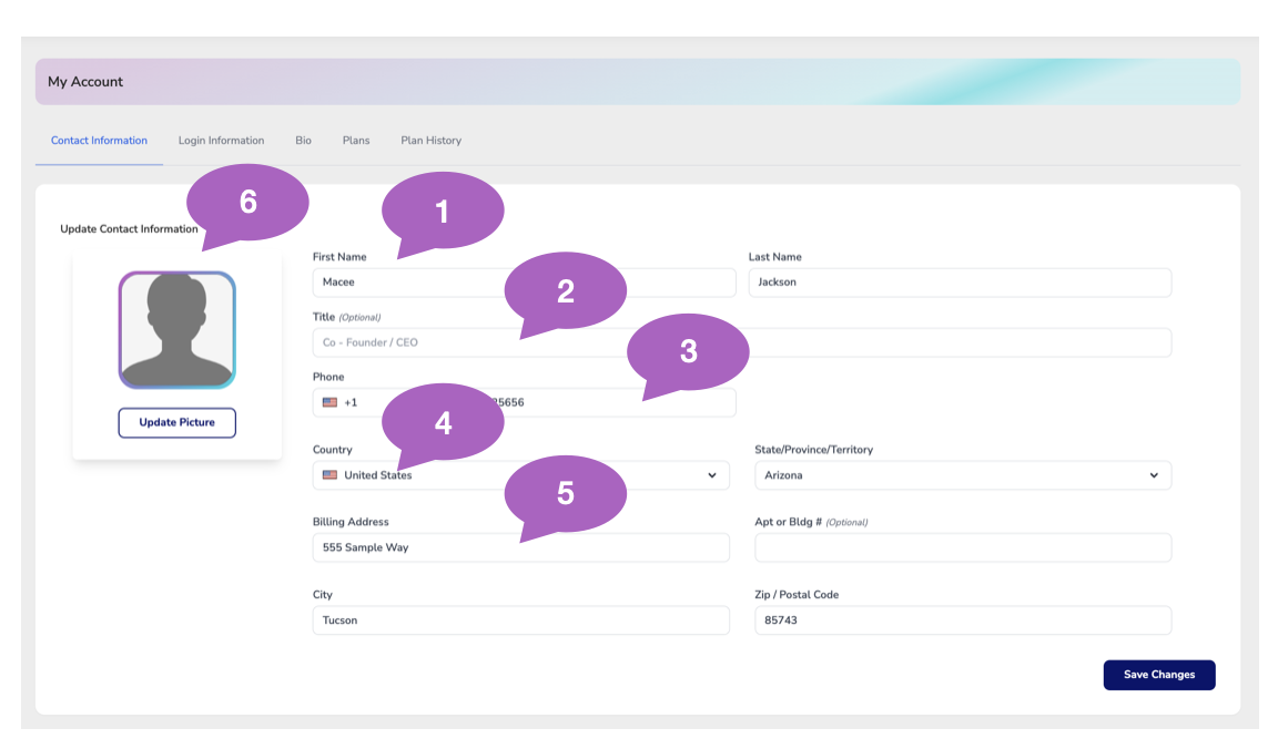 Understanding the My Account (Contact Info, Login Info, Bio) on CE Zoom ...