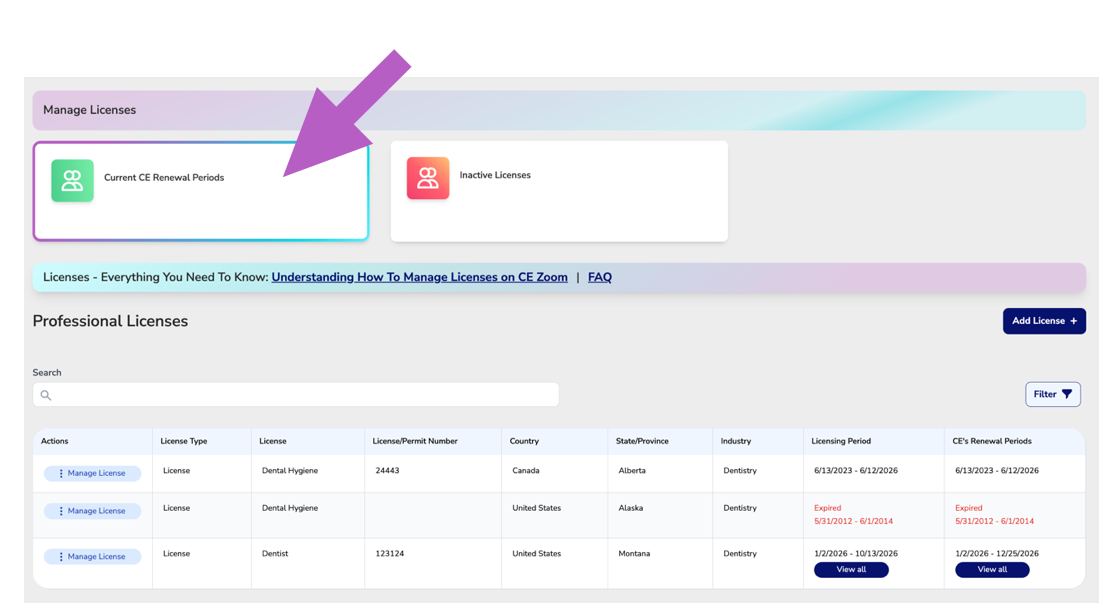 Understanding How to Manage Licenses on CE Zoom (V2)